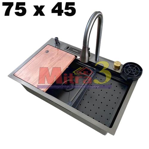 Jual Kitchen Sink 1 lubang MUYA 75x45cm Stainless Steel (Lengkap ...