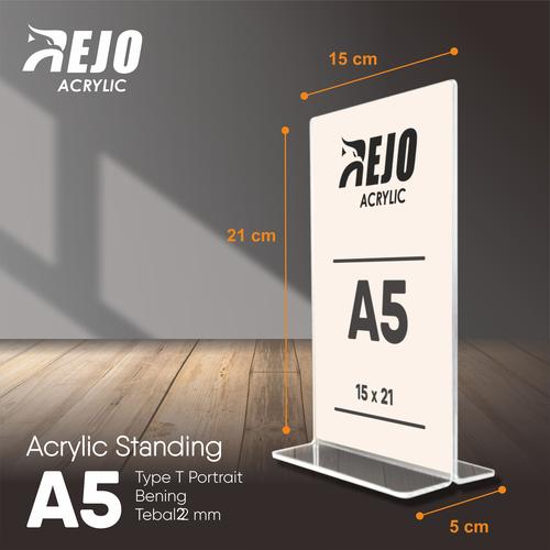 Jual Acrylic Display Standing A5 Tent Card Vertical akrilik meja ukuran ...