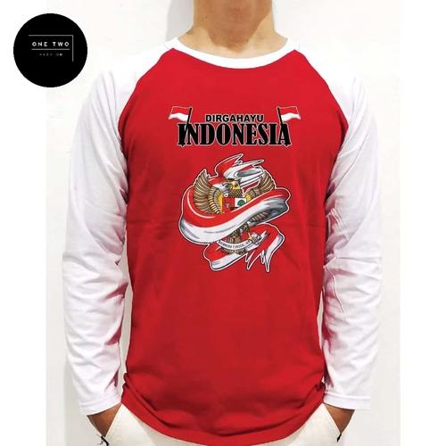 Jual KAOS HUT RI DEWASA MERAH PUTIH SABLON DIRGAHAYU INDONESIA UNISEX LENGAN PANJANG - Panjang ...
