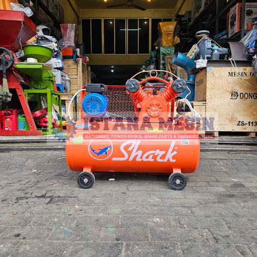 Jual MESIN KOMPRESSOR UDARA ANGIN 2 PISTON SHARK 1HP COMPLETE DINAMO ...