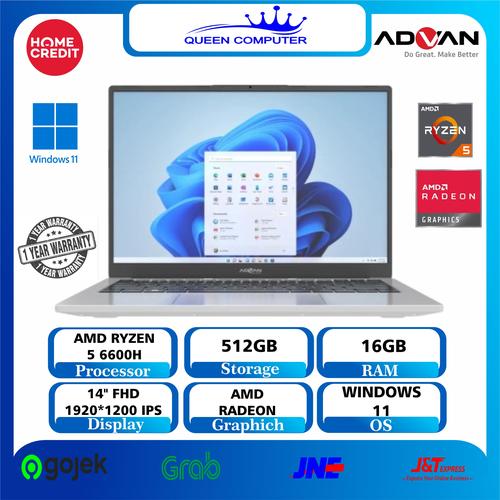 Promo ADVAN Laptop Workplus (Ryzen 5 6600H, 16GB, 512GB SSD, Win 11 ...