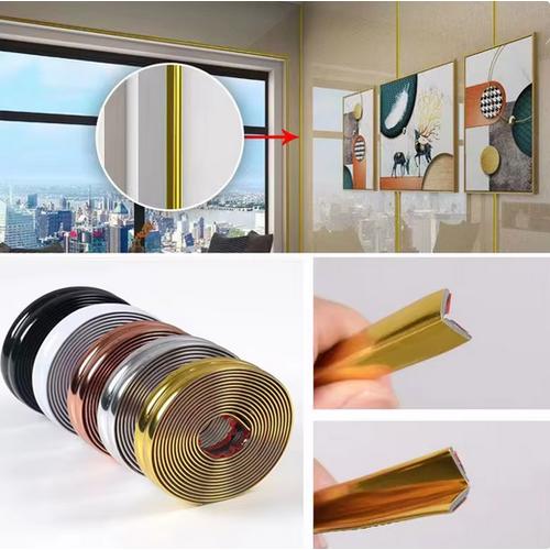 Jual List Plat Strip Mirror Gold Lis Siku List Sudut Border Plafon PVC ...