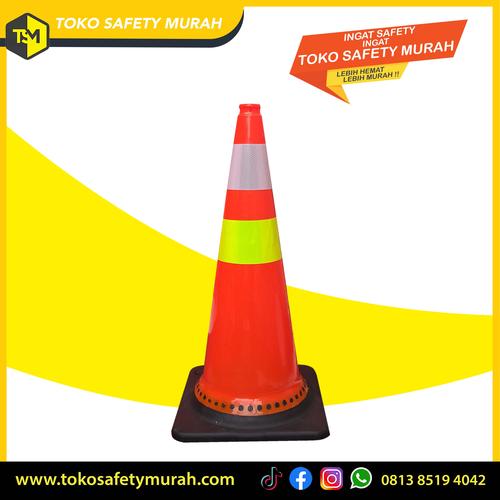 Jual Safety Traffic Cone 75cm Dasar Hitam Traffic Cone Rubber PVC ...
