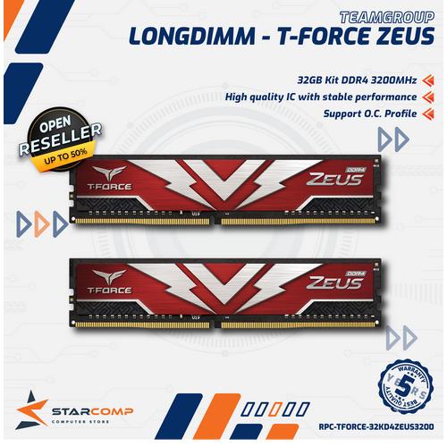 Promo TEAMGROUP T-FORCE ZEUS 32GB KIT DDR4 16x2 3200MHz LONGDIMM RAM PC ...