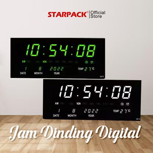 Jual Jam Dinding Besar LED Digital Clock Large - Hijau / Putih - Hijau ...