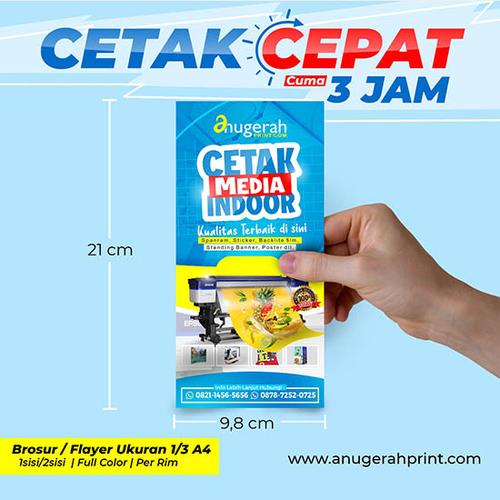 Jual Cetak Brosur Flayer Kilat 1/3 A4 1 Rim - Brosur Custom Art Paper ...