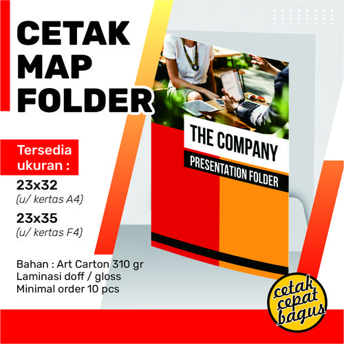 Jual Cetak Map Folder F4 (23 x 35 cm) Satuan - Paper Fastener, Doff ...