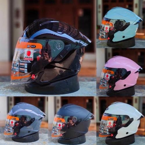 Jual HELM INK TERA 2 SOLID WHITE BLACK GORILA DOFF DOUBLE VISOR - BLACK ...