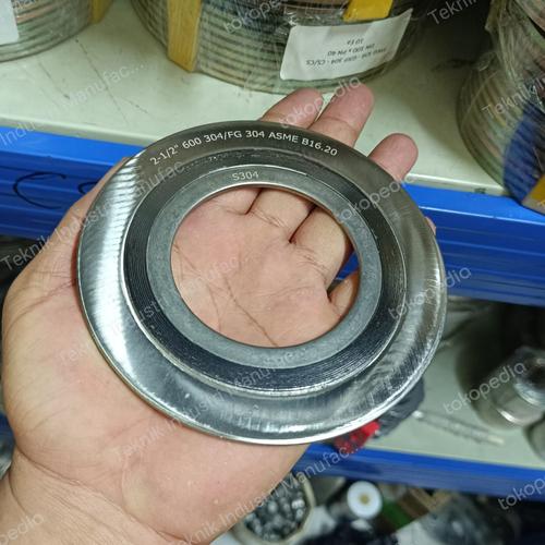 Jual Spiral Wound Gasket Ansi 600 Stainless ss 304 SWG 21/2" inch DN65 ...