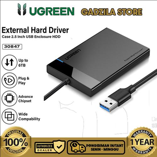 Jual UGREEN Adapter HDD Enclosure Casing Hardisk USB 3.0 SATA SSD 30847 ...