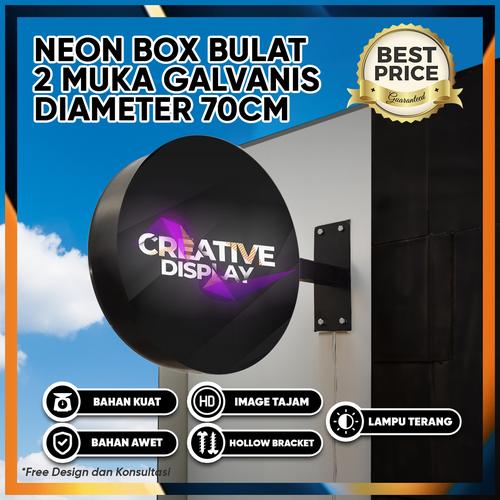 Jual Lampu Neon Box Bulat 70cm 2 Sisi Galvanis Besi Plus Bracket - Kab ...