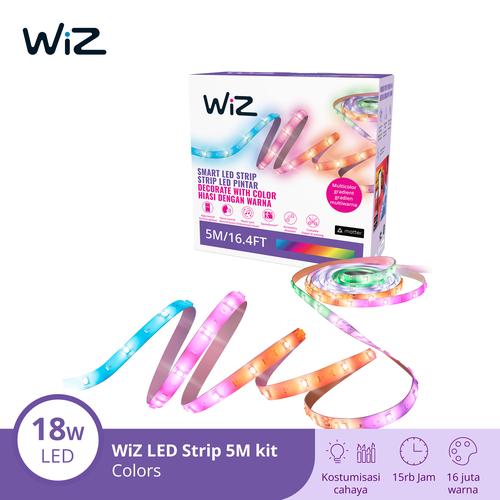 Promo WiZ Lampu Smart LED Strip Starter Kit WiFi RGBIC adaptor – Lampu ...