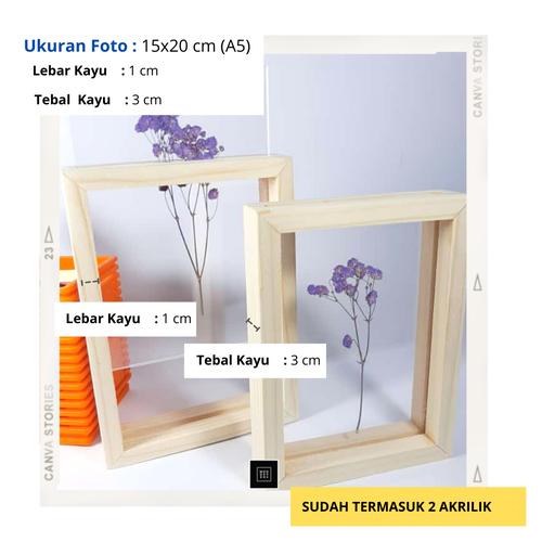 Jual Frame A5 2 Sisi Bingkai Kayu - Frame Foto Dekorasi Rumah - Tanpa ...