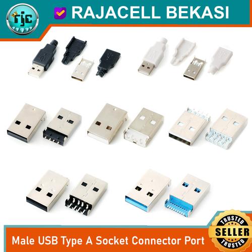 Jual Konektor Soket USB Male type A USB 2.0 3.0 Socket Connector Port ...