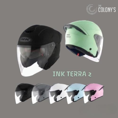 Jual HELM INK TERRA 2 SOLID WHITE PULL WARNA ORIGINAL - BLACK DOFF, XL ...