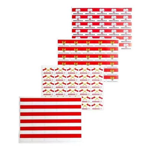 Jual (perlembar) isi 30pcs stiker merah putih/stiker bendera/stiker ...