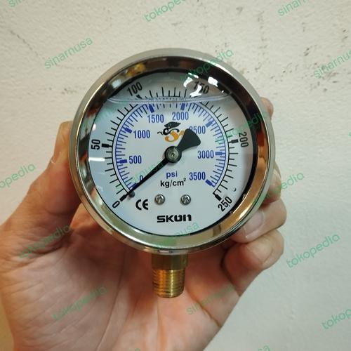 Jual Pressure Gauge SKON Stainless 2 1/2 " inchi 250 Bar 3500 Psi ...