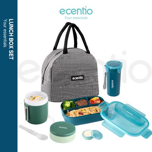 Jual ecentio Kotak makan set Lunch box Tas bekal set BPA FREE - B - Kab ...