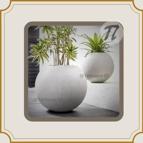 Jual Pot Tanaman Teraso model bola | Vas Bunga Terrazzo model bola ...