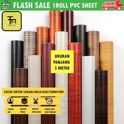 Promo PVC Sheet 60Cm X 5 Meter Sticker Pelapis Furniture Lemari Meja ...
