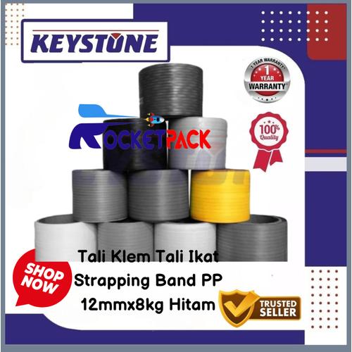 Jual Tali Klem Tali Ikat Strapping Band PP 12mmx8kg Hitam - Jakarta ...