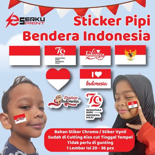 Jual Sticker Pipi Bendera - Tempelan Pipi Merah Putih - indonesia 17 ...