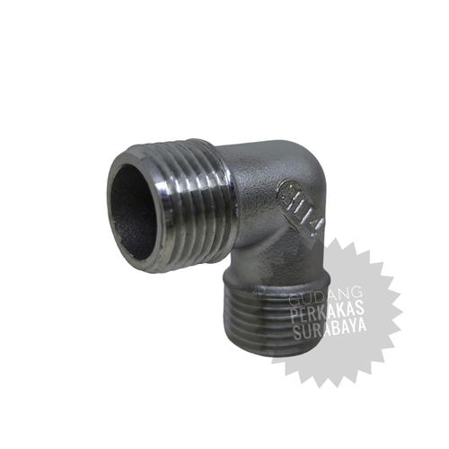 Jual MALE ELBOW SUS304 SAMBUNGAN PIPA DRAT LUAR STAINLESS SS304 KNEE NEPEL - 1/4 M x 1/4 M ...