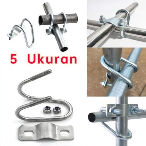 Jual Klem Pipa Silang Berbentuk U Ganda/Klem Pipa Plat Besi Seng Clamp ...