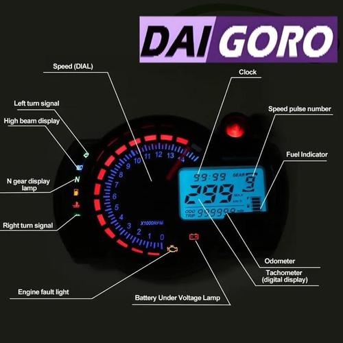 Jual Spidometer Rpm Digital Model Koso RX2N Spido Takometer Speedometer ...
