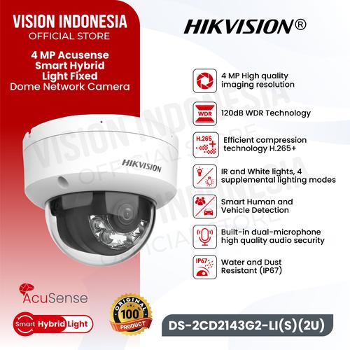 Jual HIKVISION DS-2CD2143G2-LIS2U 4 MP Acusense Smart Hybrid Light Fixed Dome Network Camera ...