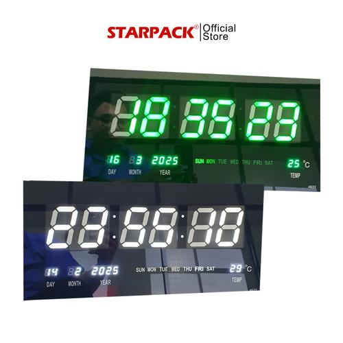 Jual Jam Dinding Digital LED Clock Jumbo 4622 - Hijau / Putih - Putih ...
