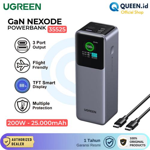 Promo UGREEN GaN Nexode Powerbank 25000mAh 200W USB C PD 3.0 QC Digital Display Super Fast ...
