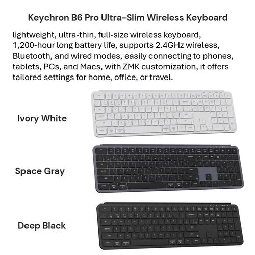 Promo Keychron B6 Pro Lightweight, Ultra-thin and Full-Size Wireless ...