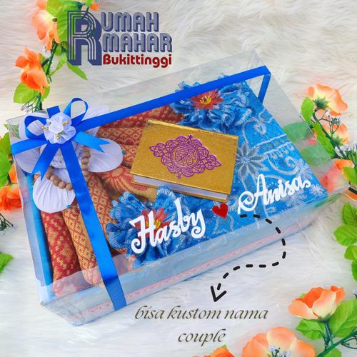 Jual MAHAR SEPERANGKAT ALAT SOLAT/BISA CUSTOM NAMA COUPLE/MUKENA BAHAN ...