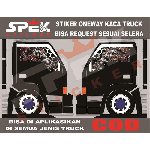 Jual STICKER ONE WAY KACA PINTU TRUCK BISA REQUEST SESUAI SELERA - SAMA ...