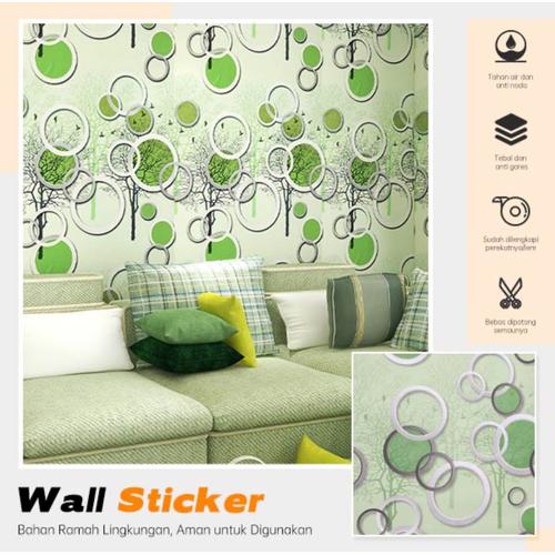 Jual Wallpaper Sticker 45 x 800 cm Wallsticker Ruang Tamu Kamar pulkadot hijau - Jakarta Timur ...