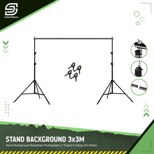 Jual STAND BACKGROUND BACKDROP STUDIO 3X3M - 2 TRIPOD + 4 CLAMP - Kota ...