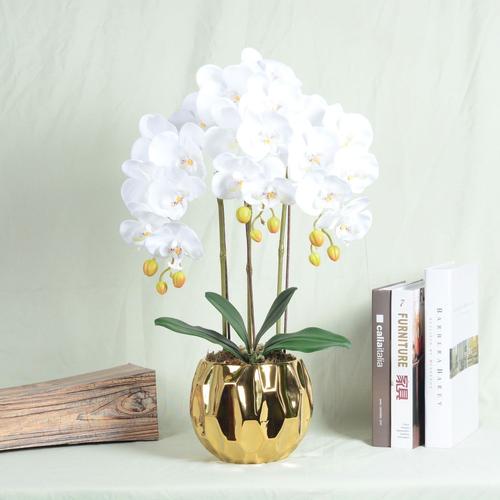 Promo Luxury Gold Orchid Flower Vas / Hiasan Bunga Anggrek Dekorasi ...
