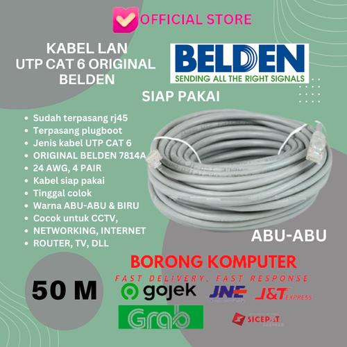 Promo Kabel Data UTP Belden Cat6 50 Meter SIAP PAKAI Lan Cable Cat 6 ...