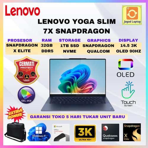 Promo Lenovo Yoga Slim 7x 14 Touch Oled Snapdragon X Elite Ram 32Gb 1Tb ...