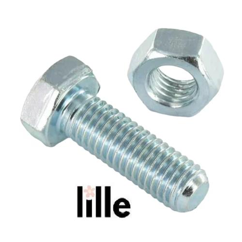Jual Mur Baut Putih m 5 x 12 mm Hex Bolt Nut Galvanis M5 x 1.2 cm Baut Kepala Hexagonal Kunci 8 ...
