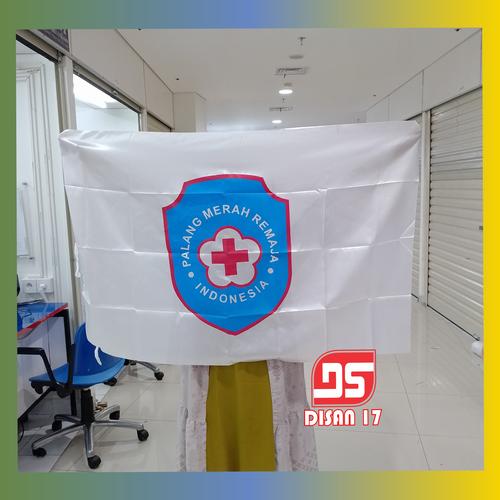 Jual Bendera Logo Palang Merah Remaja PMR(biru) bahan satin uk.90x135cm ...