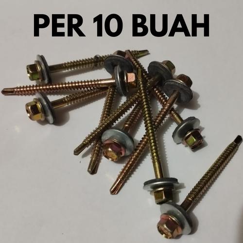 Jual Per 10 buah Skrup Type HW 10 mm x 3/4 Inch Ada Ring Plat dan Karet ...