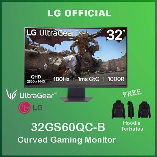 Promo Monitor LG UltraGear 32GS60QC-B 32" QHD Curved Gaming Monitor AMD ...