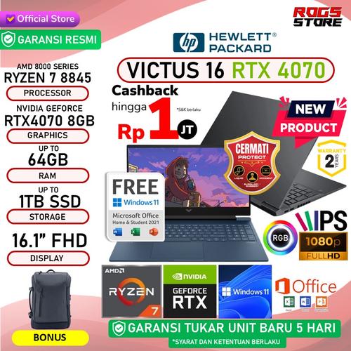 Promo HP VICTUS 16 AMD RYZEN 7 8845HS RTX4070 64GB 1TB SSD W11+OHS 16 ...