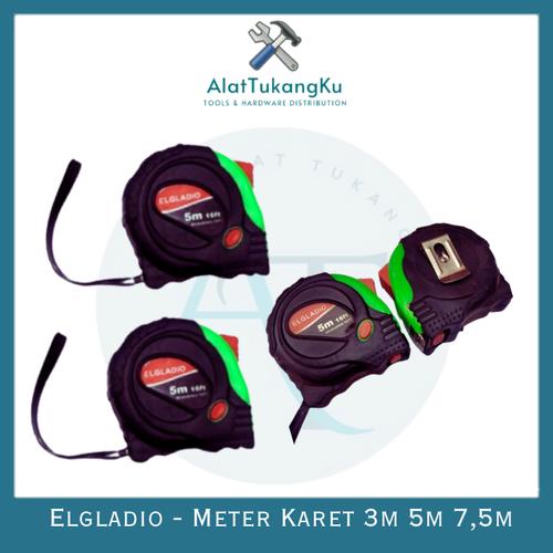 Jual Elgladio Meter Karet Tukang 3 Meter 5 meter 7,5 meter / Meteran Roll Meter Karet / Meteran ...