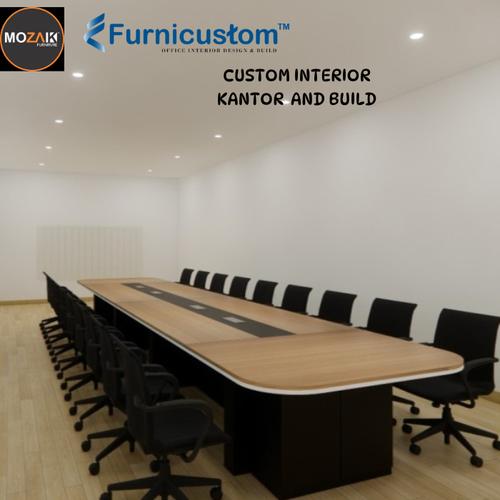 Jual Meja RAPAT panjang custom interior jakarta 20 seat ukuran 7 x 1,4 ...