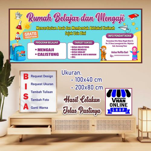 Jual Cetak Spanduk Banner MMT Rumah Belajar dan Mengaji Anak atau ...