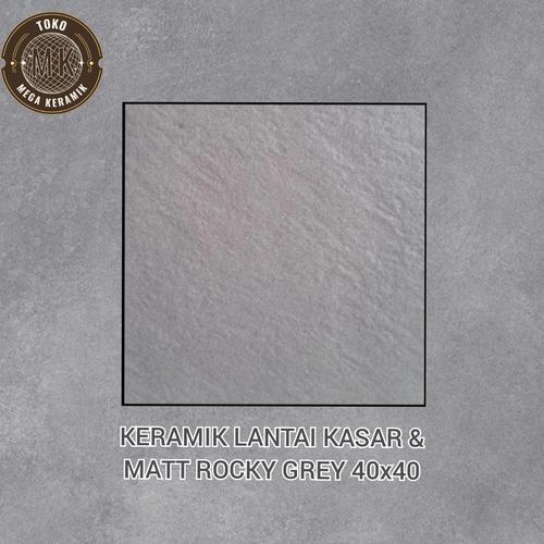 Jual Keramik Lantai Kasar & Matt Rocky Grey 40x40 - Jakarta Utara - Mega_Keramik | Tokopedia