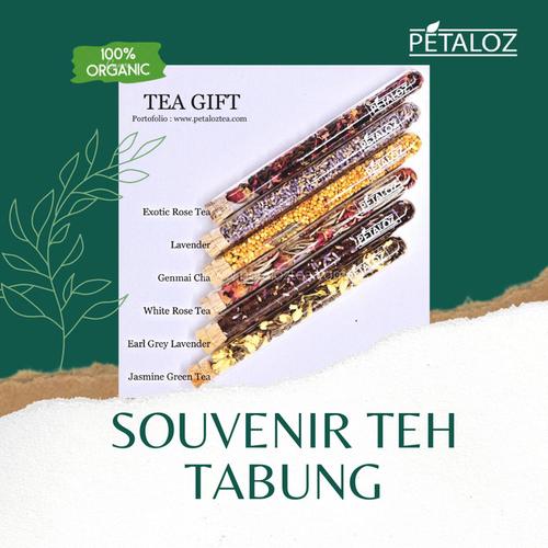 Promo Souvenir Teh Bunga Herbal Kemasan Tube Glass Tabung Kaca Tutup ...